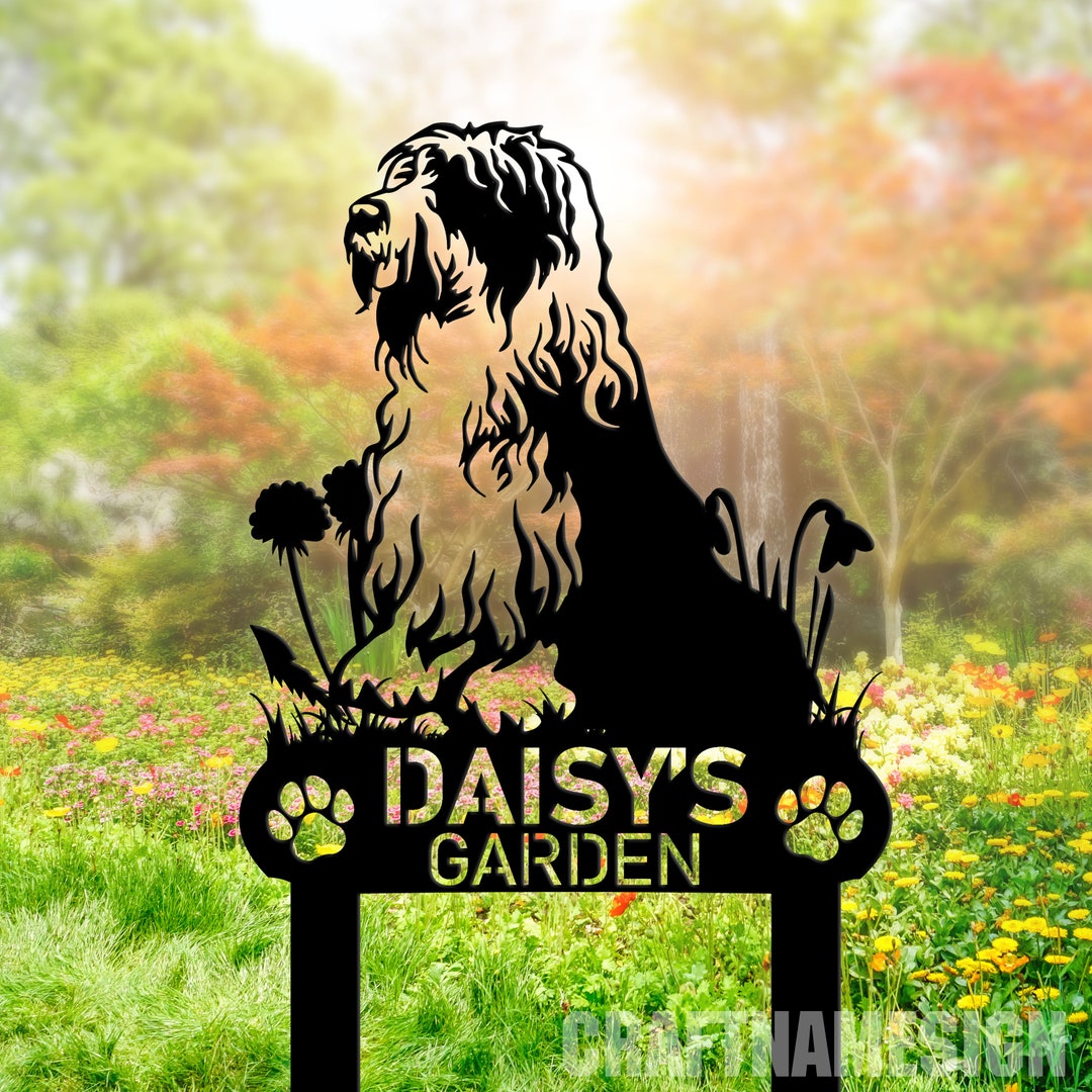 Custom Old English Sheepdog Memorial Stake, Memorial Plaque With Stake ...