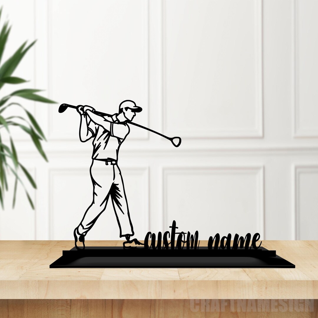 Custom Golf Metal Desk Decoration, Personalize Golf Sculpture Kawaii ...