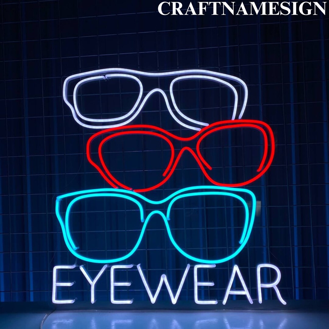 Eyewear Neon Signs, Eyewear Optometry Clinic Wall Led Light, Custom ...
