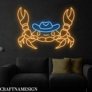 Crab Neon Sign, Crab Led Sign, Custom Neon Sign, Seafood Restaurant ...