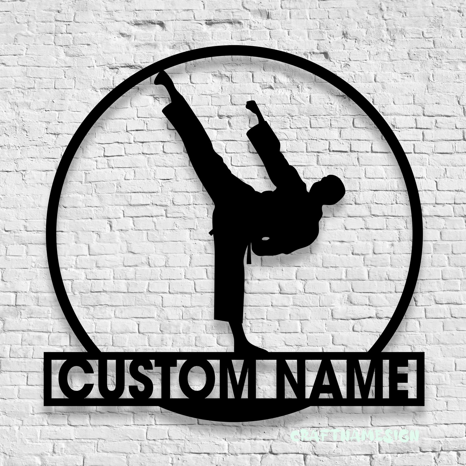 Custom Boy Karate Martial Arts Metal Wall Art With LED Light ...