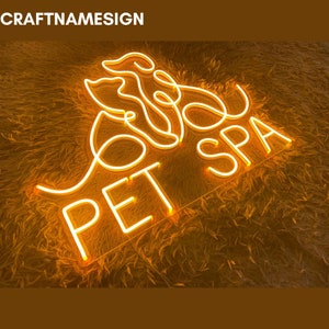 Pet Spa Neon Sign, Dog Cat Spa Led Sign, Custom Neon Sign, Pet Store ...