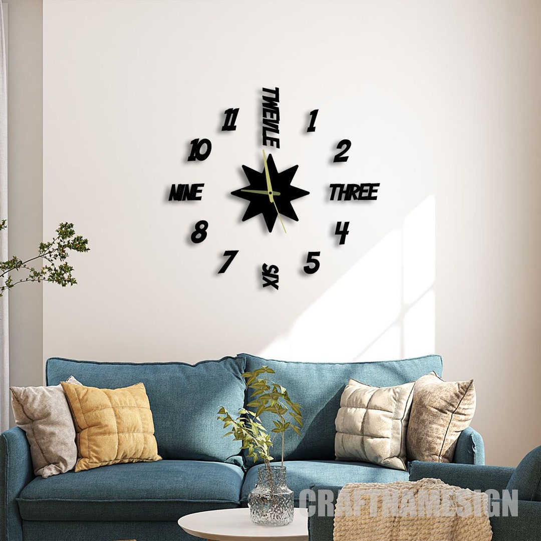 Number With Words Big Size 3D Infinity Wall Clock, Wall Clock Unique ...