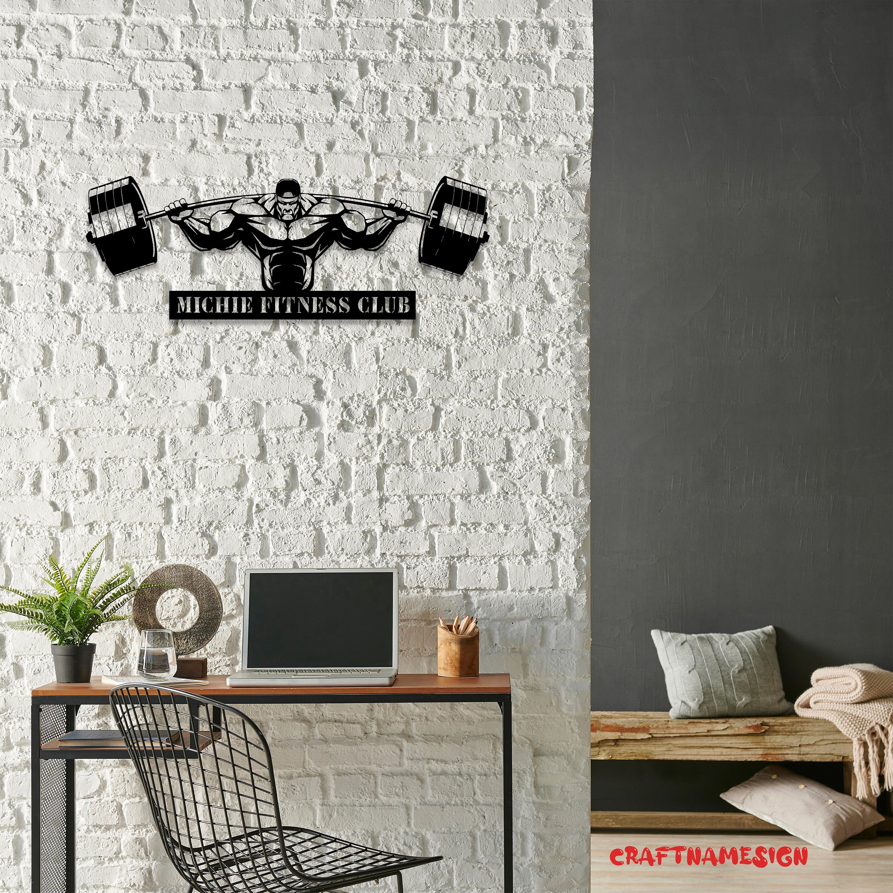 Custom Powerlifting Workout Metal Wall Art LED Light - Personalized ...