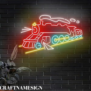 Train Neon Sign, Train Led Sign for Train Station Decor, Custom Neon ...