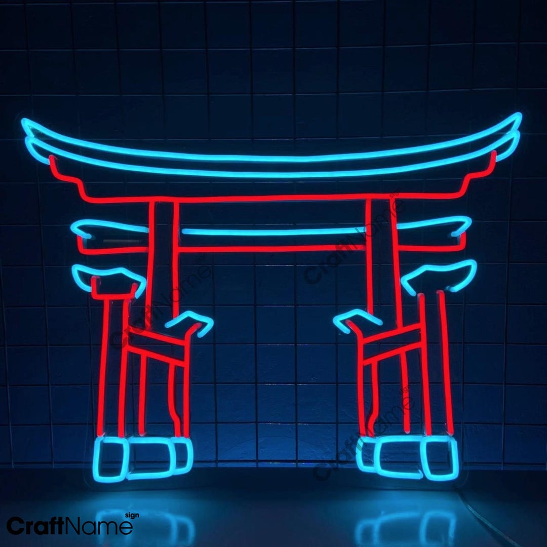 Japanese Torii Gate Neon Sign, Torii Gate Wall Art Led Sign, Torii Gate ...