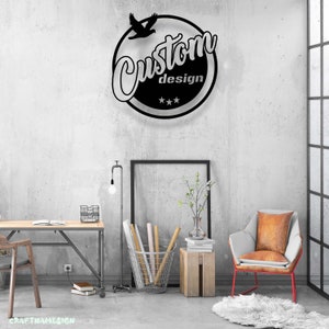 Custom Logo Design Metal Wall Art LED Light - Personalized Business ...