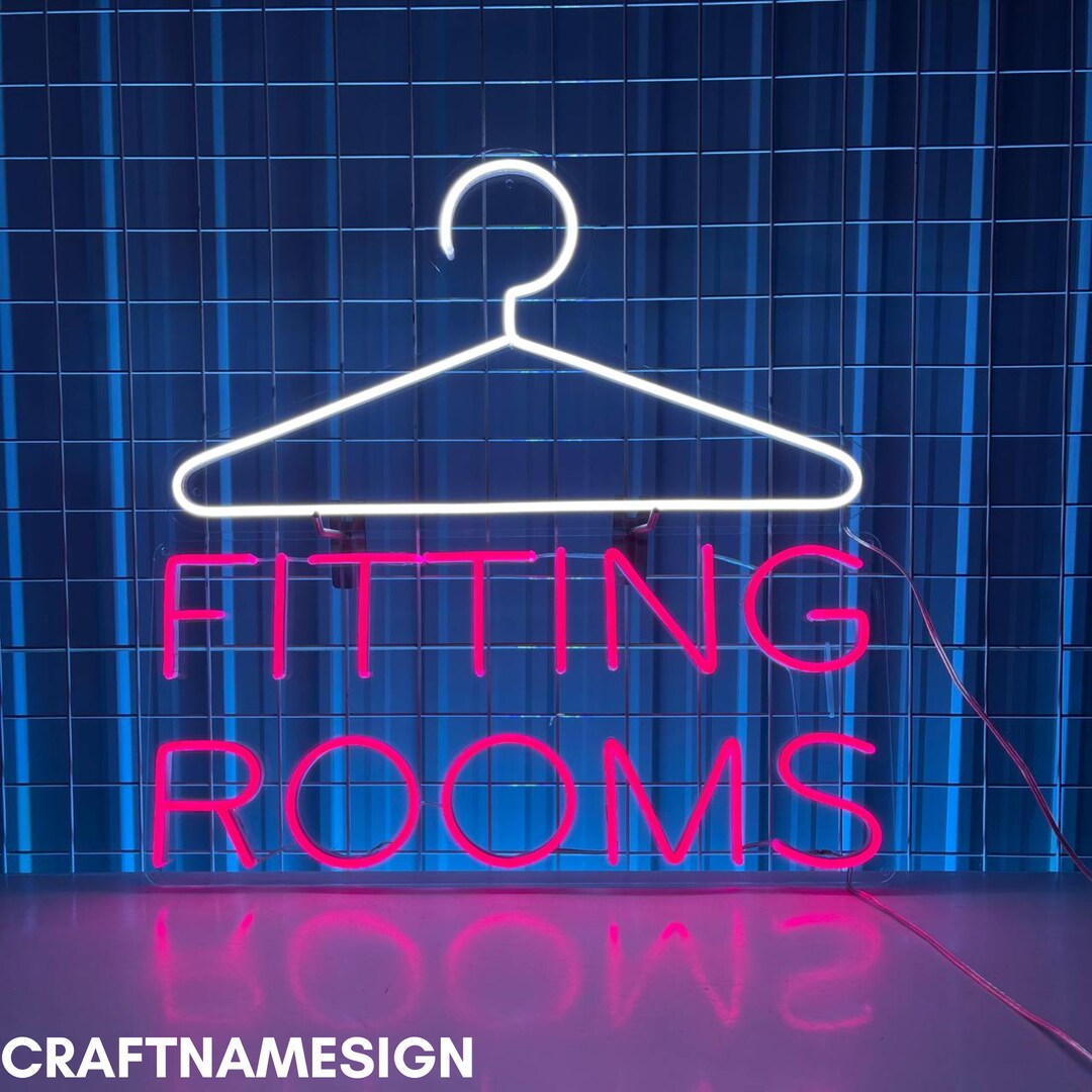 Fitting Rooms Neon Sign, Fitting Rooms Clothing Boutique Led Sign ...