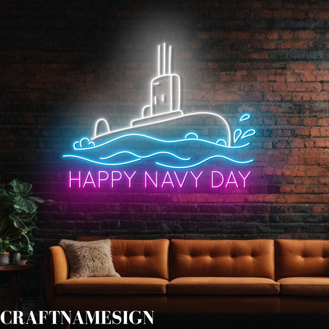 Happy Navy Day Neon Sign, Navy Veterans Led Sign, Custom Neon Sign ...
