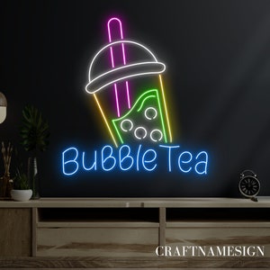 Bubble Tea Neon Sign, Bubble Tea Led Sign, Custom Neon Sign, Milk Tea ...
