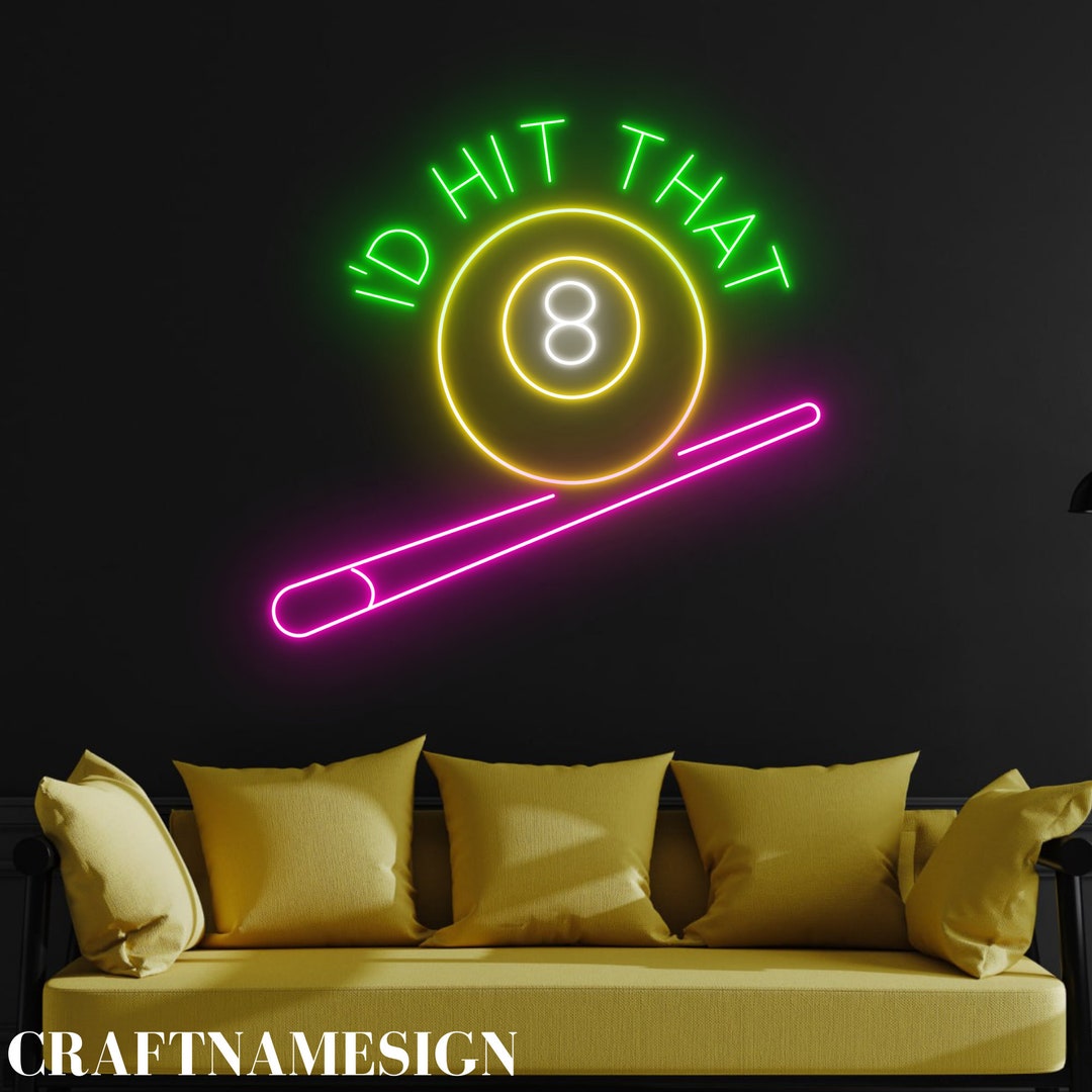 I'd Hit That Neon Led Light, Billiards Led Sign, Billiard Pool Hall ...