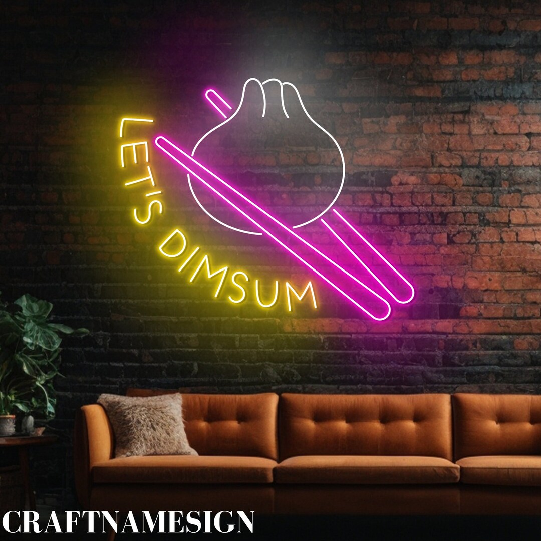 Let's Dimsum Neon Sign, Open Dim Sum Restaurant Led Sign, Custom Neon ...