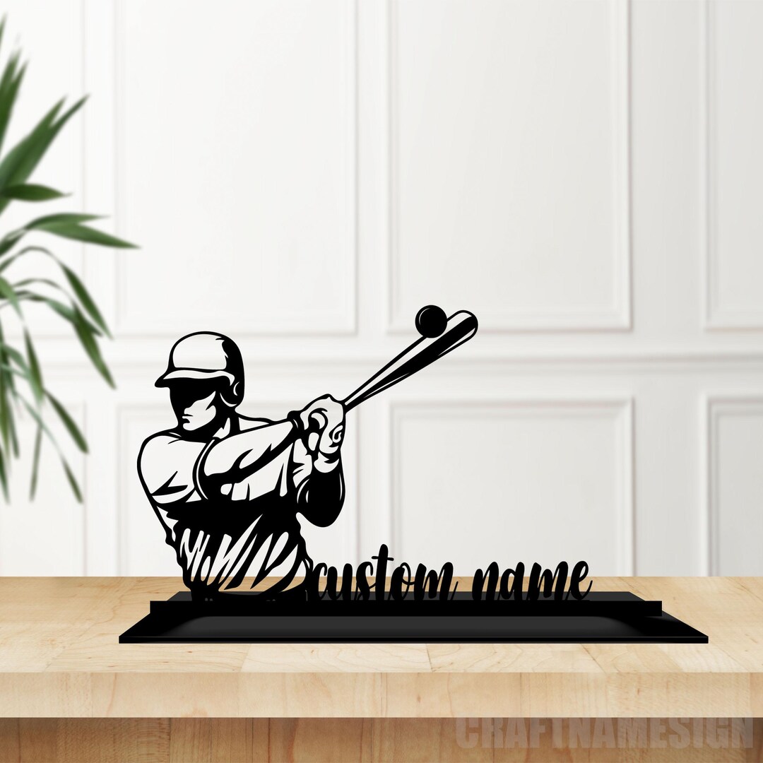 Custom Baseball Player Metal Desk Decoration, Personalized Baseball ...