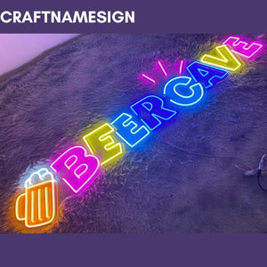 Beer Cave Neon Sign, Beer Cave Neon Sign, Custom Neon Sign, Beer Bar ...