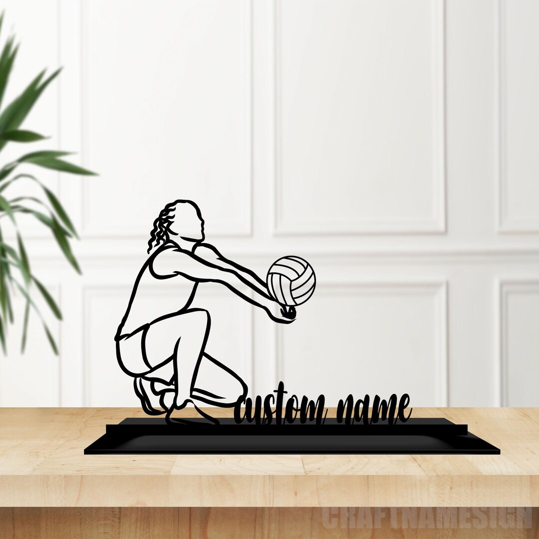 Custom Volleyball Metal Office Table Sign, Personalized Volleyball ...