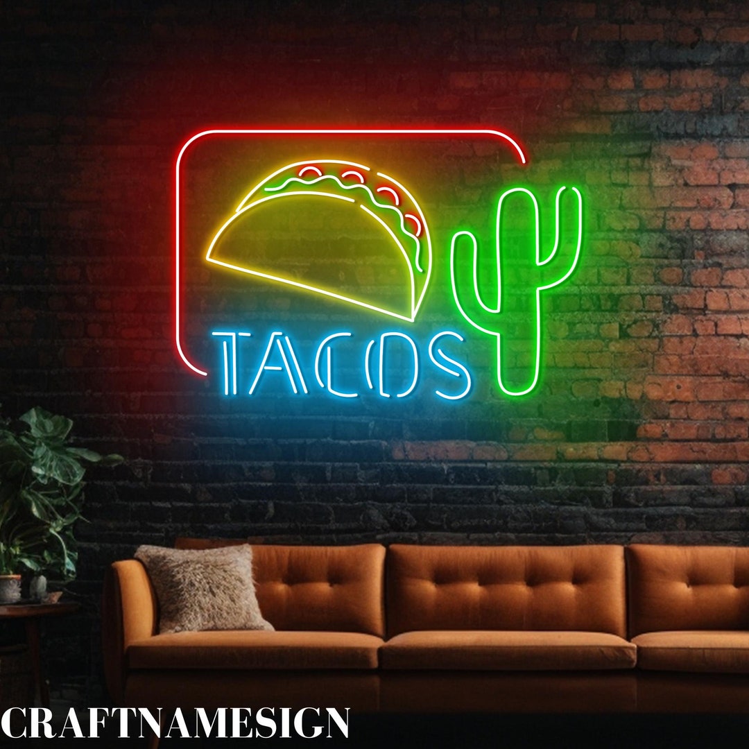 Mexican Tacos Shop Neon Sign, Mexican Tacos Shop Led Sign, Custom Neon ...