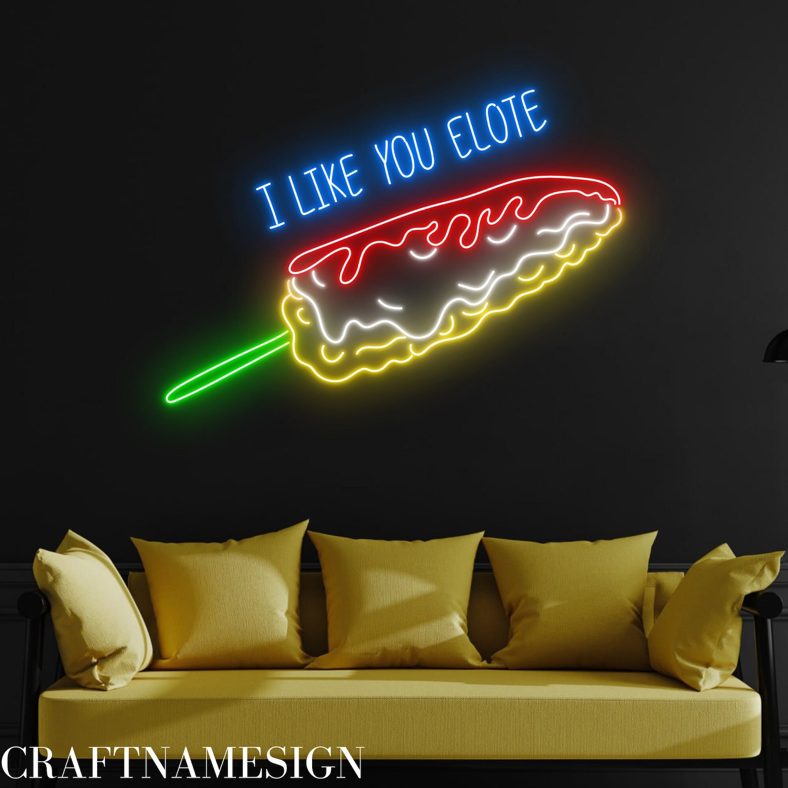 I Like You Elote Neon Sign, Elote Led Sign, Custom Neon Sign, Fast Food ...