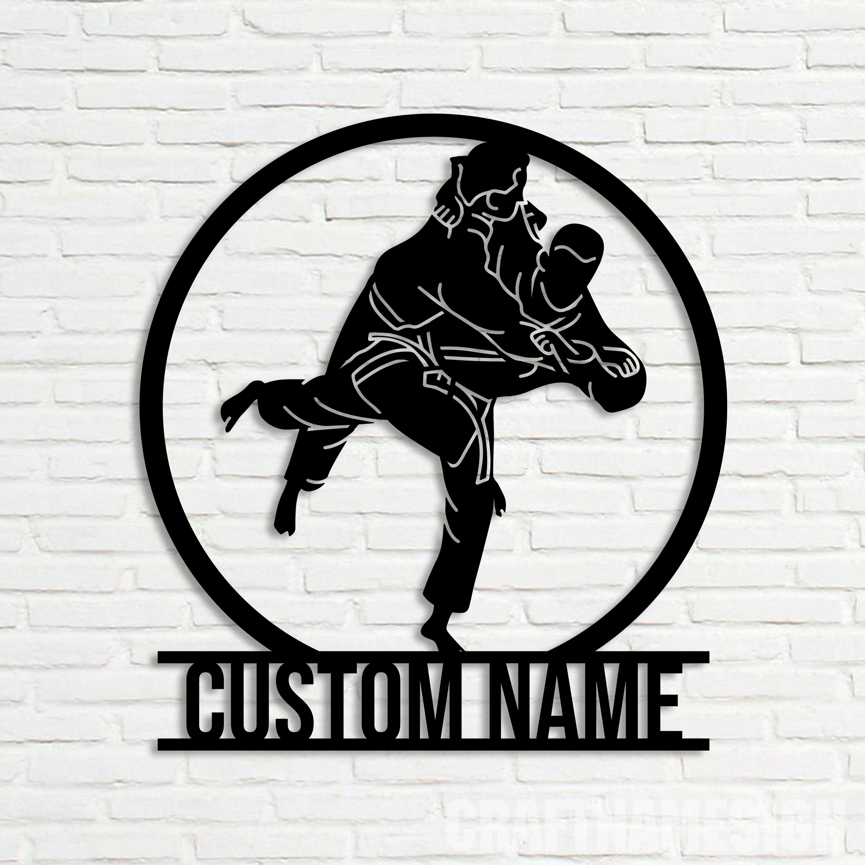 Personalized Judo Sport Metal Wall Art With Led Lights, Custom Martial ...