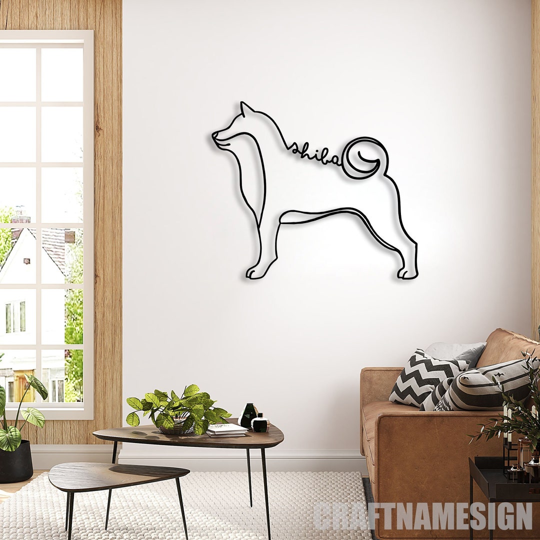 Personalized Shiba Dog Metal Wall Art Led Light, Shiba Dog Metal Sign ...