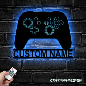 Custom Video Game Room Metal Wall Art LED Light - Personalized Gamer ...