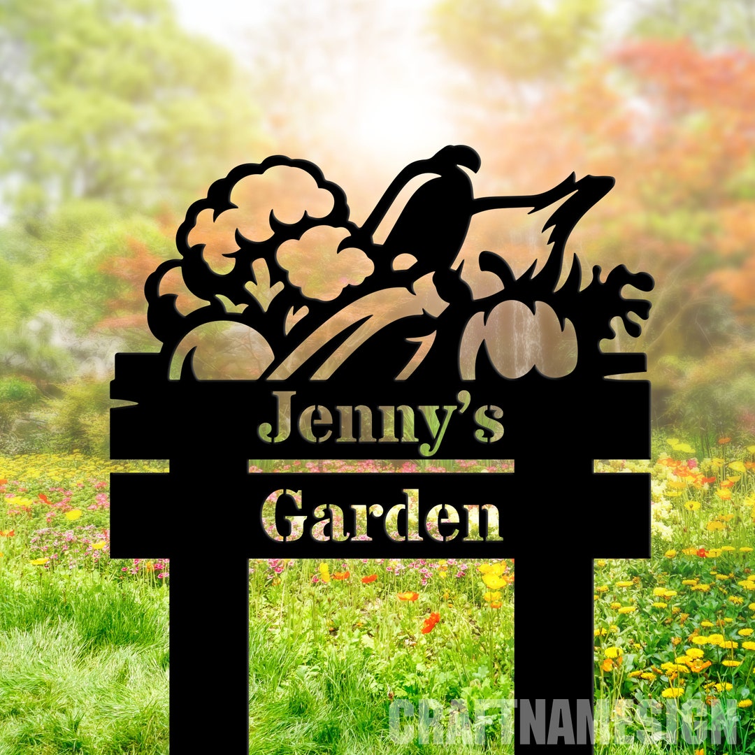 Custom Vegetables Metal Garden With Stake, Garden Stake Decor ...