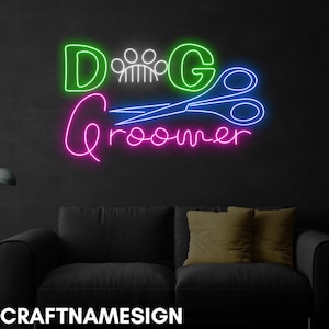 Dog Groomer Neon Sign, Dog Grooming Led Sign, Custom Neon Sign, Dog ...