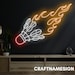 Badminton Fire Neon Sign, Fire Badminton Led Sign, Custom Neon Sign ...