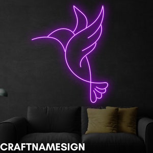 Humming Bird Line Neon Sign, Humming Bird Led Sign, Custom Neon Sign ...