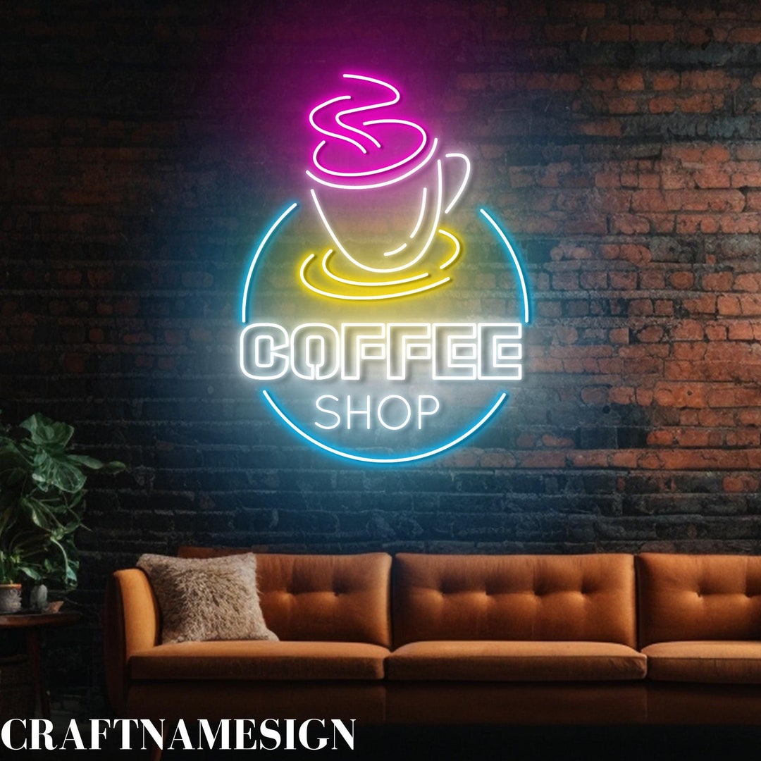 Coffee Shop Neon Sign, Custom Coffee Shop Led Sign, Custom Neon Sign ...