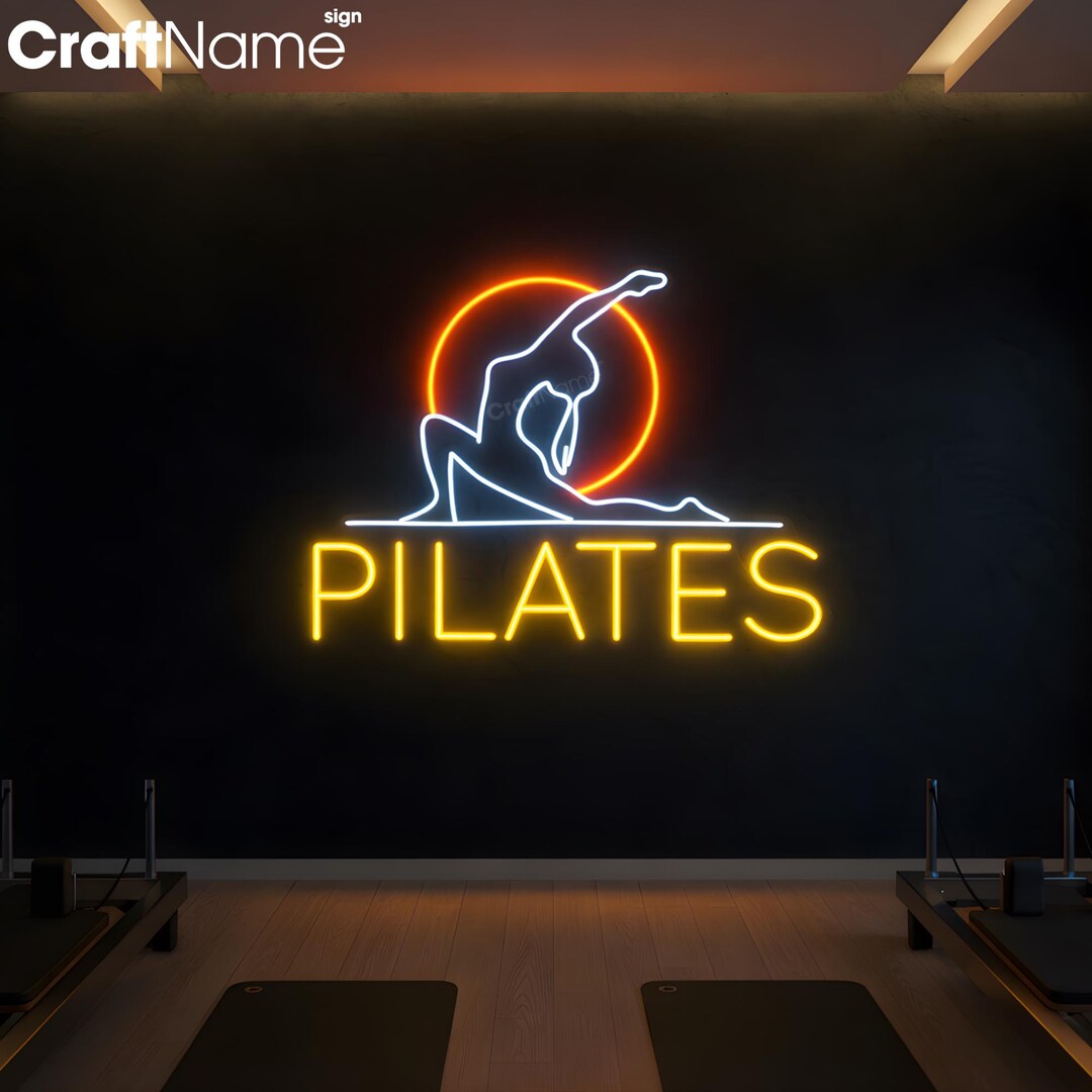 Custom Pilates Neon Sign, Motivational Fitness LED Wall Light for Yoga ...