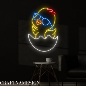 Cute Baby Chicken Neon Sign, Cute Chicken Led Sign, Custom Neon Sign ...