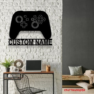 Custom Video Game Room Metal Wall Art LED Light - Personalized Gamer ...