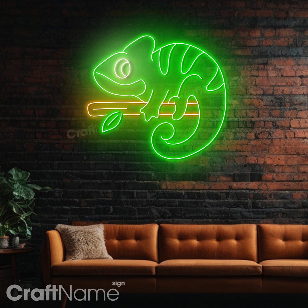 Custom Chameleon Led Neon Light, Lizard Neon Wall Art, Neon Sign for ...