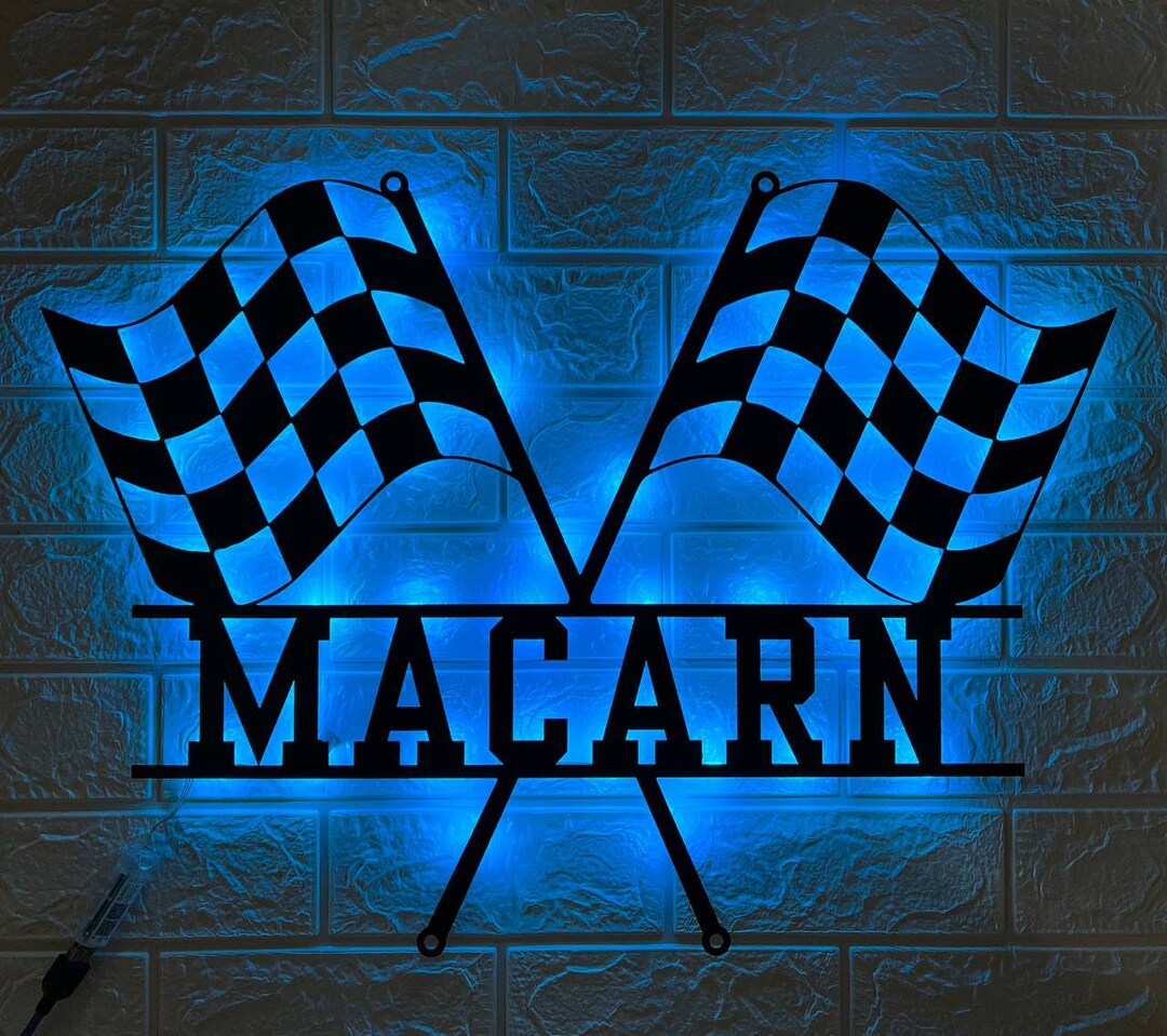 Custom Start Finish Racing Flag Metal Sign LED Light - Etsy