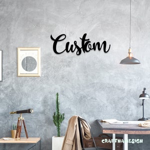 Your Custom Text Words Metal Wall Art LED Light - Personalized Name ...
