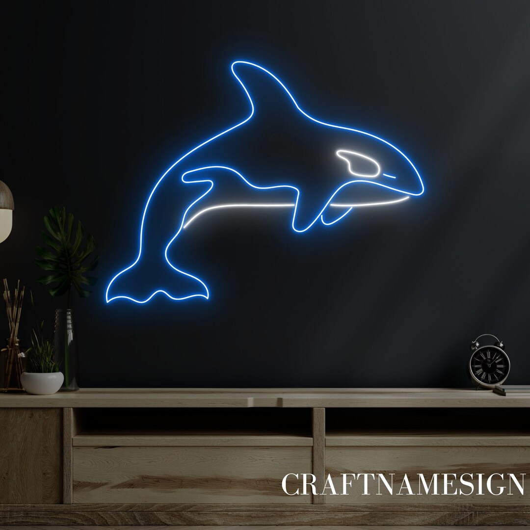 Killer Whale Neon Sign, Ocean Killer Whale Led Sign, Custom Neon Sign ...