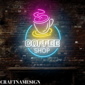 Coffee Shop Neon Sign, Custom Coffee Shop Led Sign, Custom Neon Sign ...