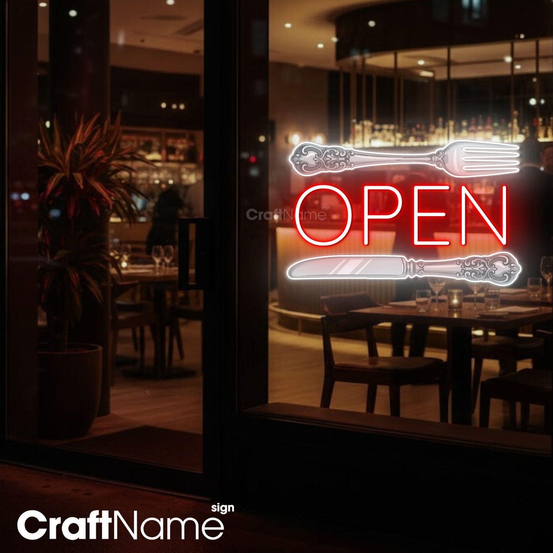 Open Neon Sign for Restaurant, Bright LED Wall Light for Cafe, Bar ...