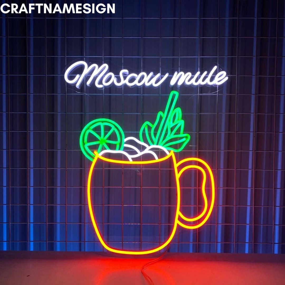 Moscow Mule Neon Light, Moscow Mule Led Sign, Custom Neon Led Sign ...