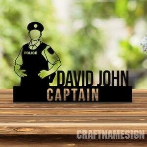 Custom Wooden Police Desk Name Plate, Law Enforcement Metal Nameplate ...