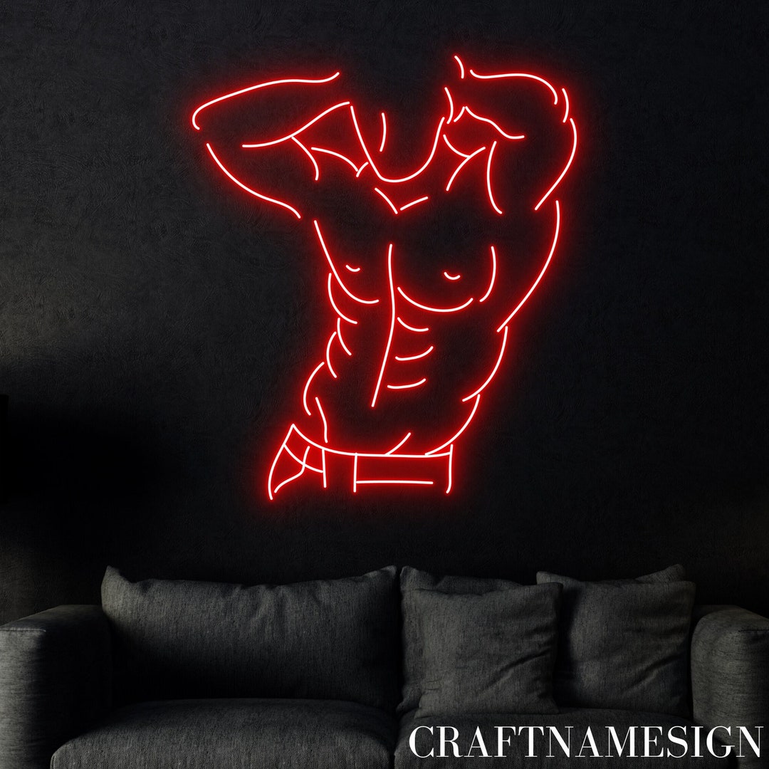 Sexy Muscle Man Neon Sign, Body Builder Led Sign, Custom Neon Sign ...