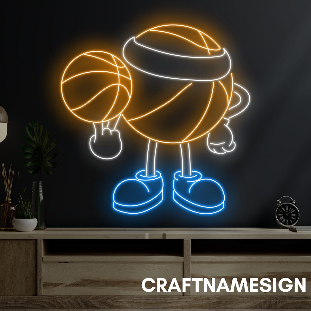 Basketball Playing Neon Sign, Basketball Led Sign, Custom Neon Sign ...
