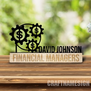 Custom Financial Manager Desk Name Plate, Financial Metal Nameplate for ...