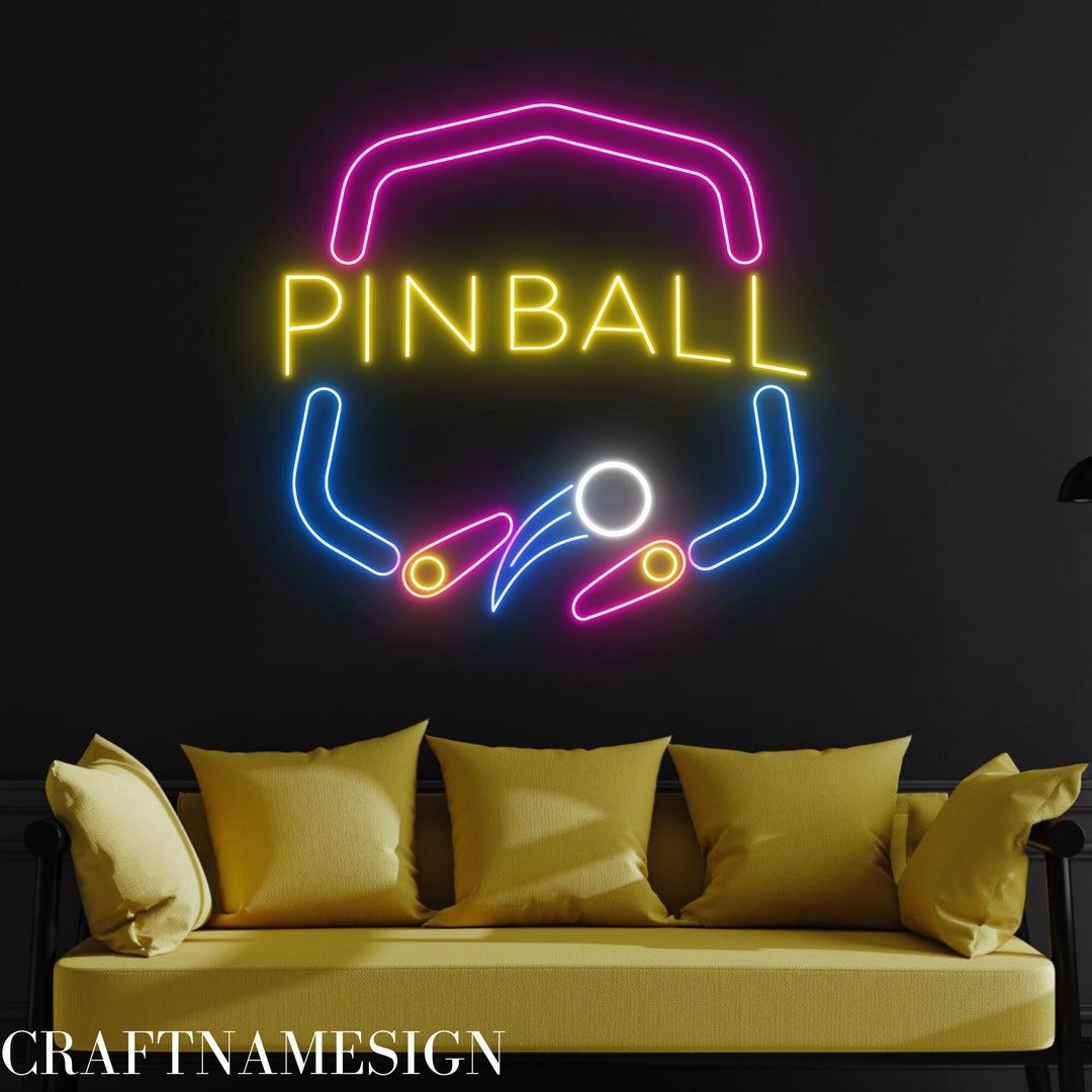 Pinball Neon Sign, Arcade Pinball Led Sign, Custom Neon Sign, Gaming ...