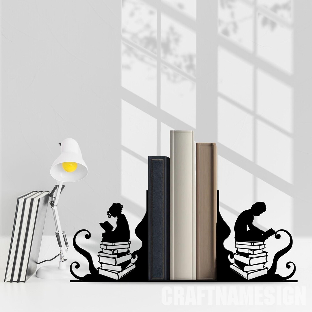 Custom Bookend Reading Book Metal Table Decor, Personalized Name Book ...