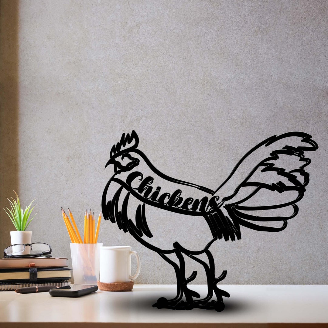 Custom Chicken Metal Desk Decoration, Personalized Chicken Lover Name ...