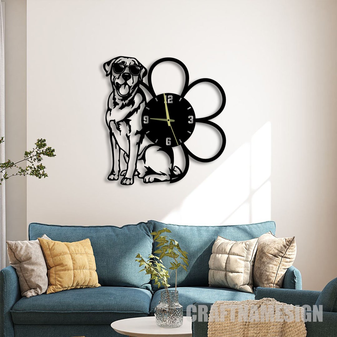 Labrador Retriever Dog Design Wall Clock, Wall Clock Unique for Home ...