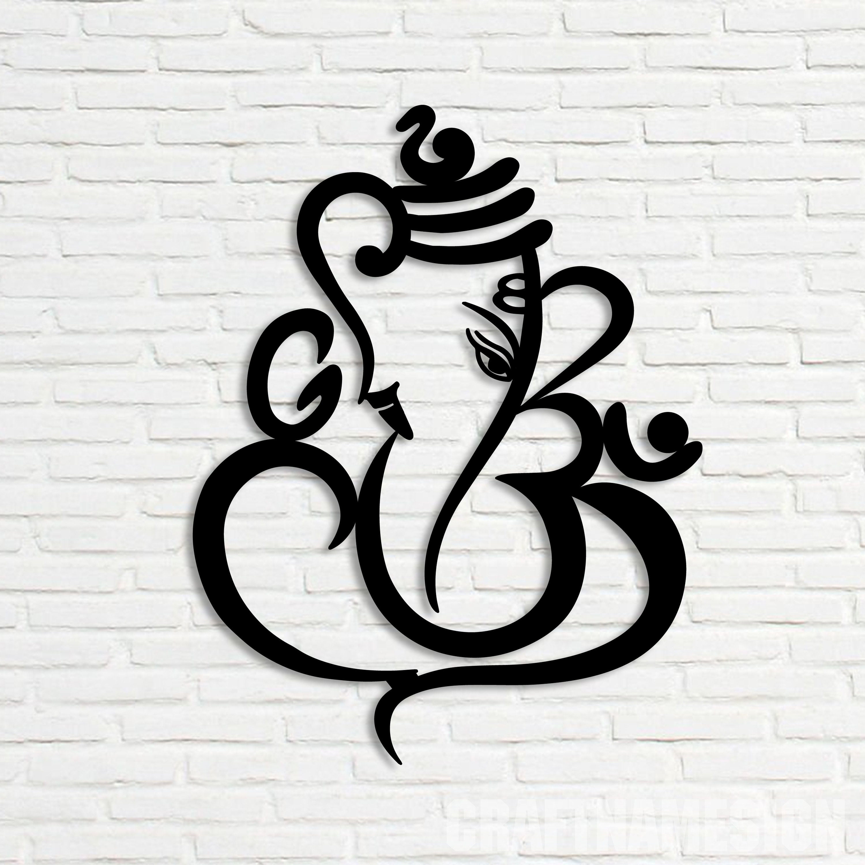 Custom Ganesha Metal Wall Art LED Light, Personalized Hindu Elephant ...