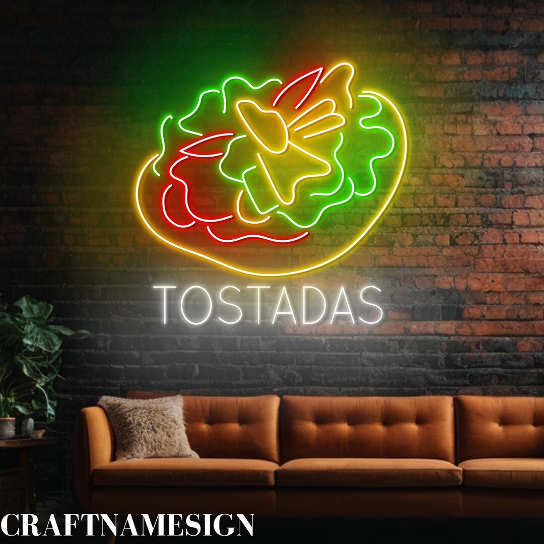 Open Tostadas Shop Led Sign, Open Tostadas Neon Sign, Custom Neon Sign ...