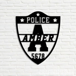 Personalized Police Force Metal Sign With LED Lights, Custom Police ...
